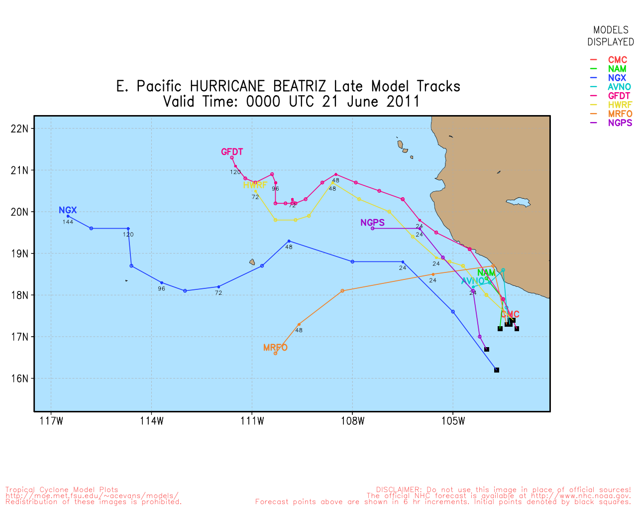Hurricane Forecast Model Output :: [ep022011 Archived Charts]