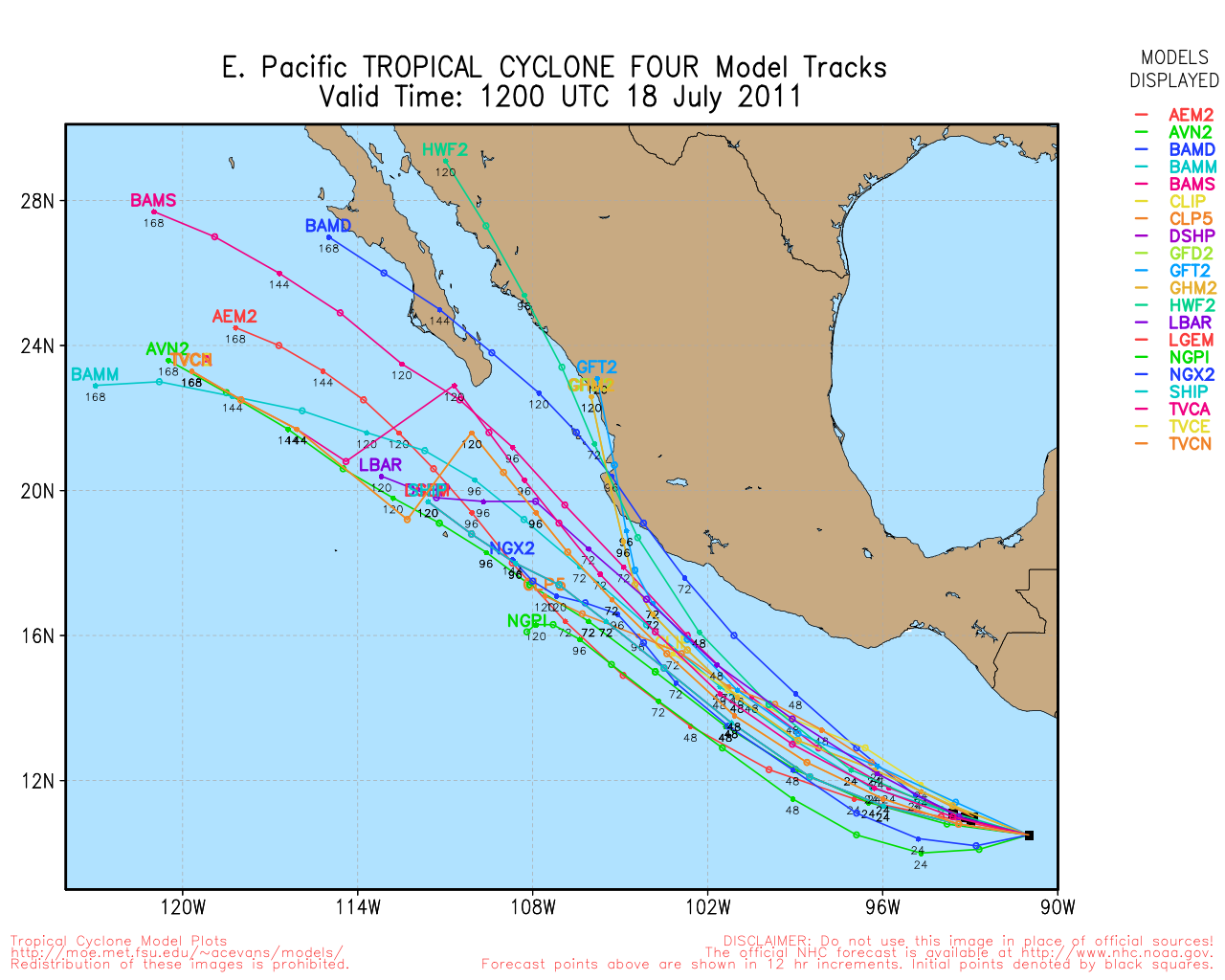 Hurricane Forecast Model Output :: [ep042011 Archived Charts]