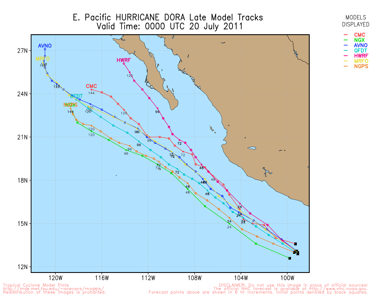Hurricane Forecast Model Output :: [ep042011 Archived Charts]