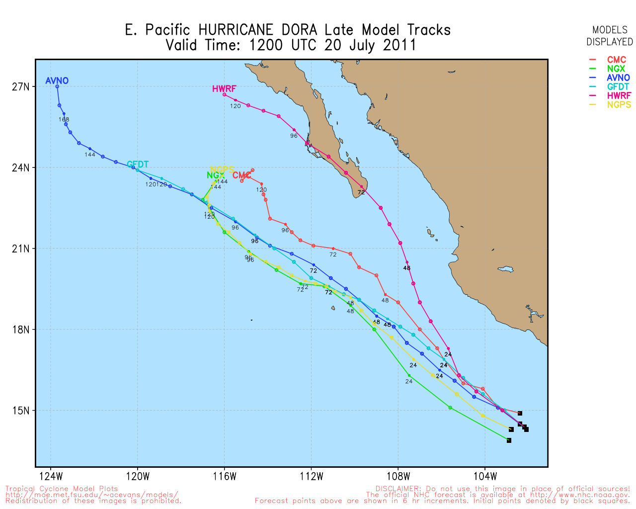 Hurricane Forecast Model Output :: [ep042011 Archived Charts]