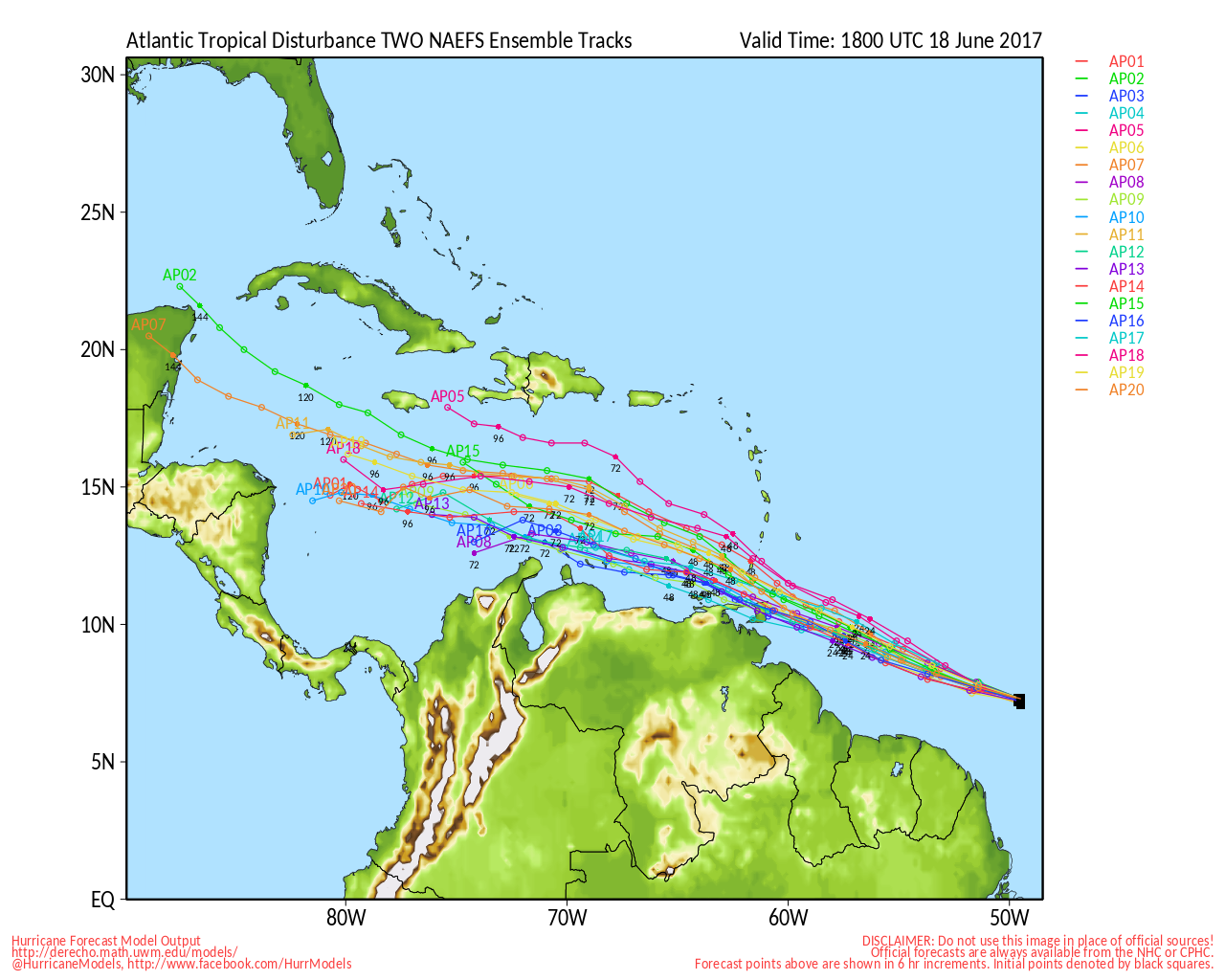 Hurricane Forecast Model Output :: [al022017 Archived Charts]