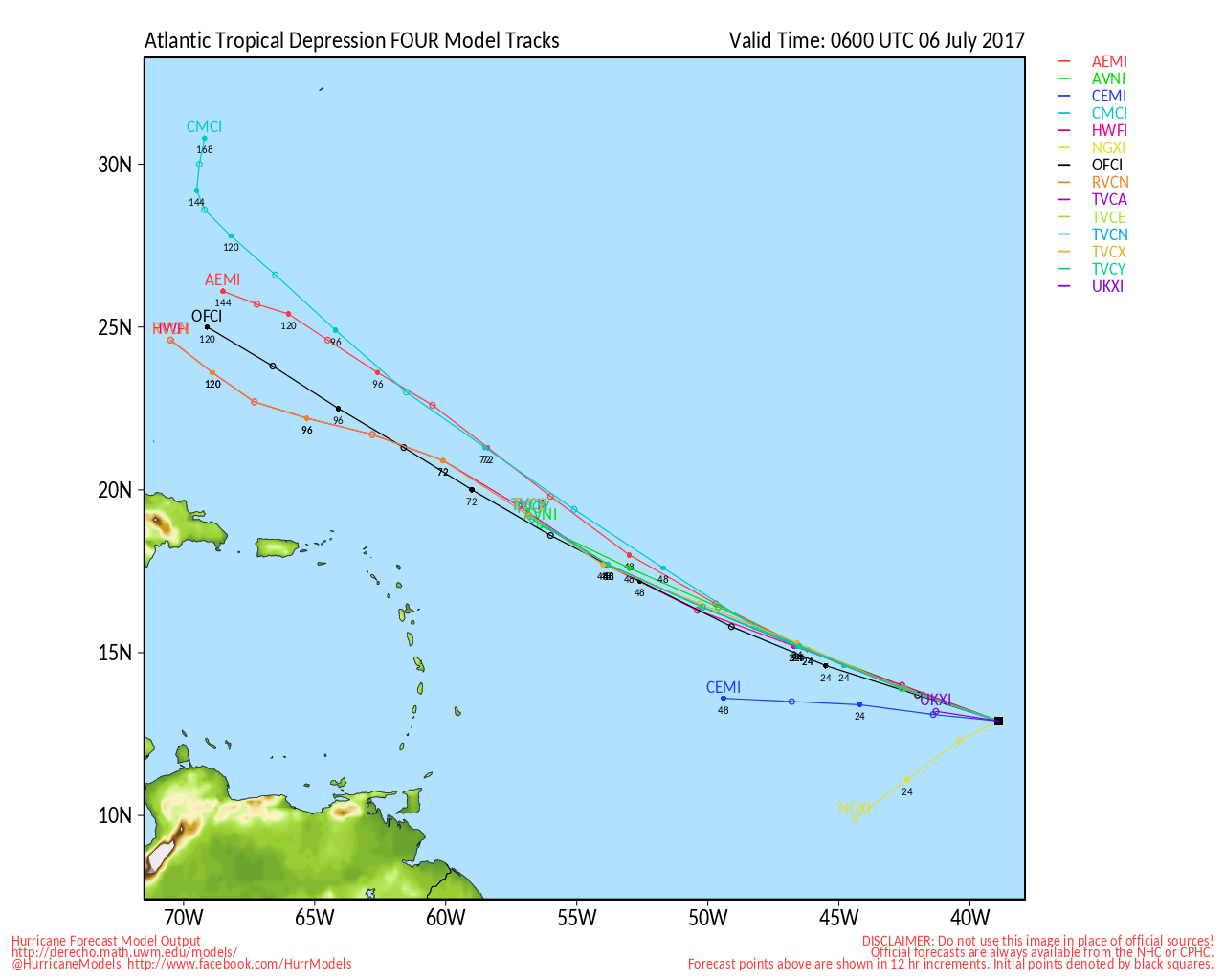 Hurricane Forecast Model Output :: [al042017 Archived Charts]