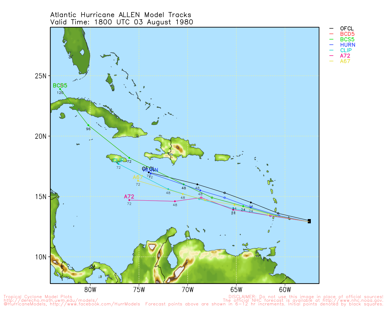 Hurricane Forecast Model Output :: [al041980 Historical Charts]