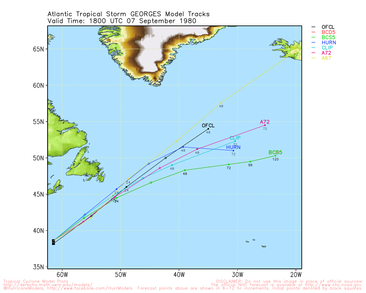 Hurricane Forecast Model Output :: [al091980 Historical Charts]