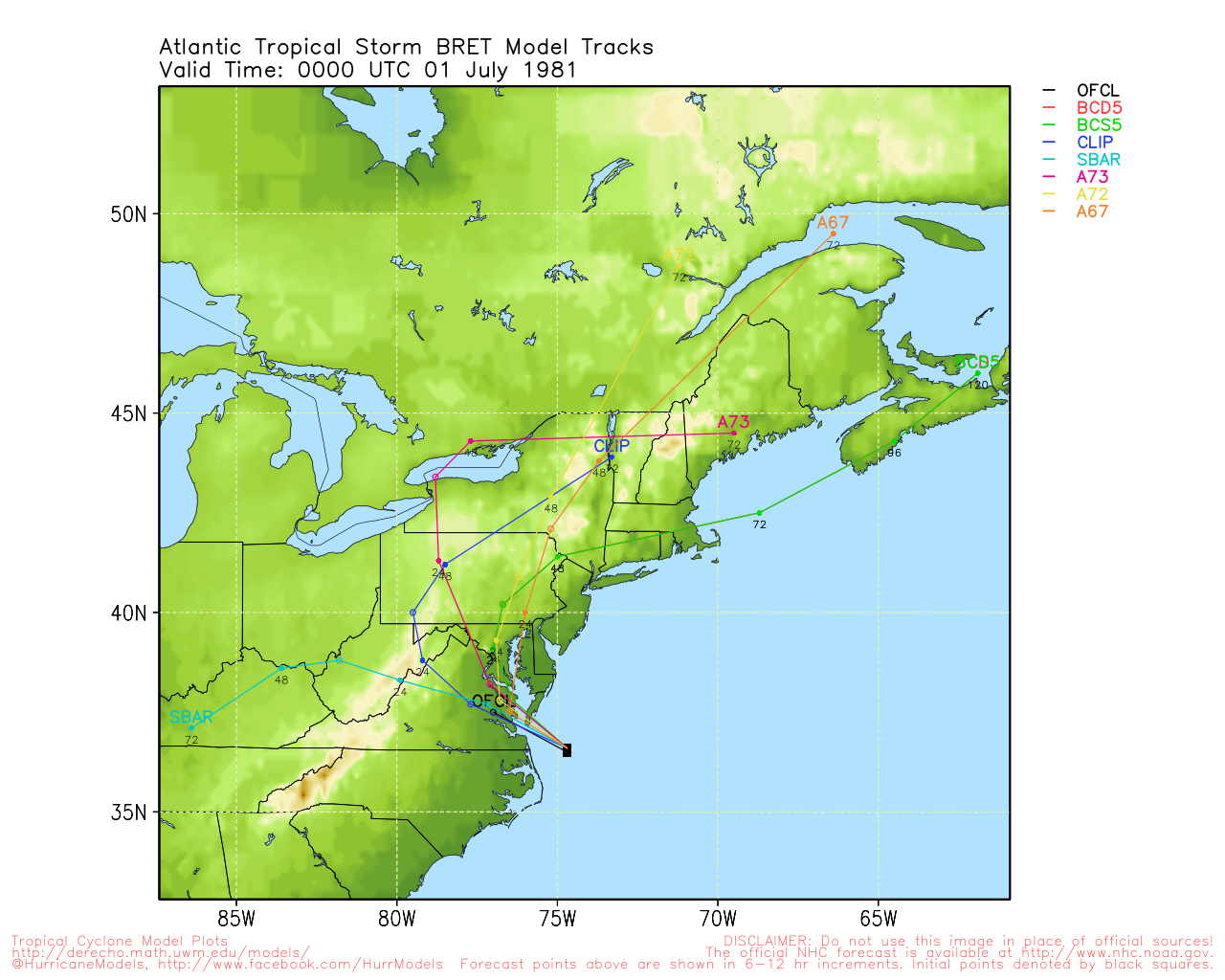 Hurricane Forecast Model Output :: [al061981 Historical Charts]
