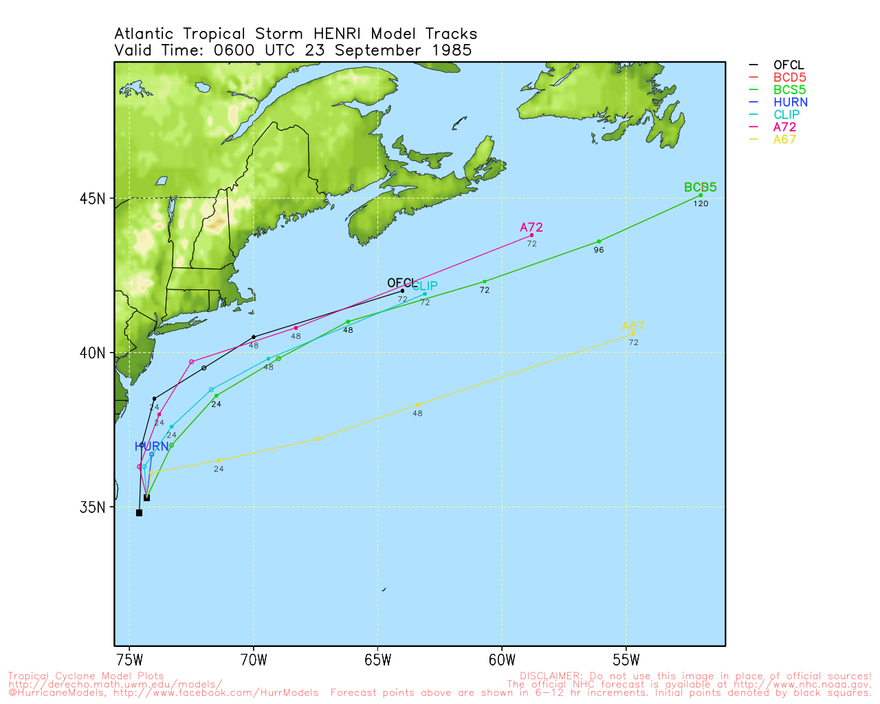 Hurricane Forecast Model Output :: [al101985 Historical Charts]