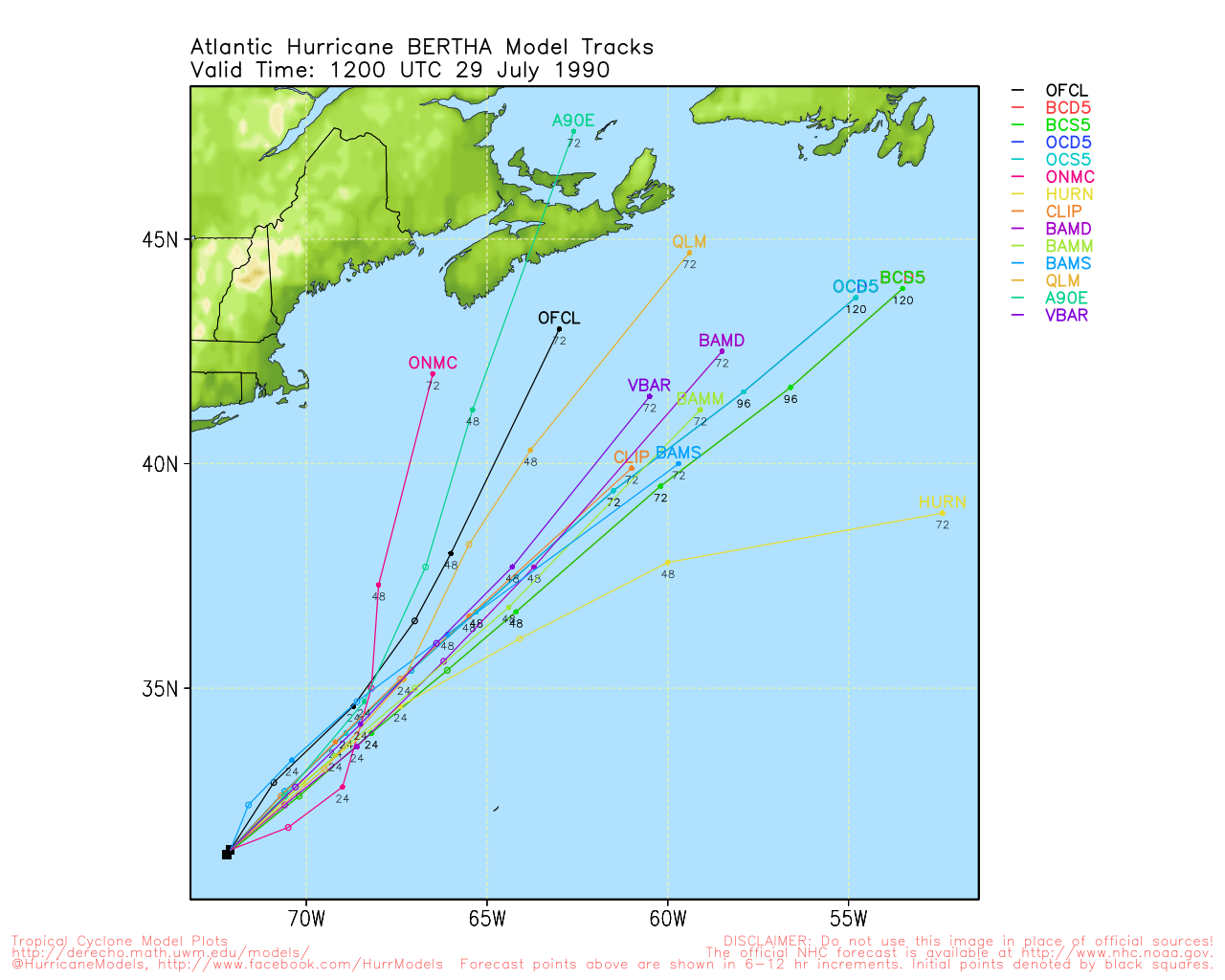Hurricane Forecast Model Output :: [al031990 Historical Charts]