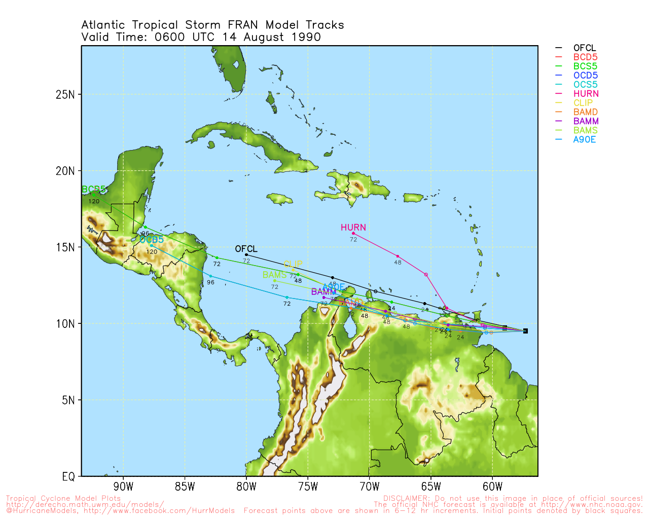 Hurricane Forecast Model Output :: [al071990 Archived Plots]