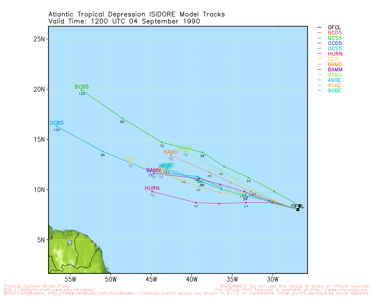 Hurricane Forecast Model Output :: [al101990 Historical Charts]