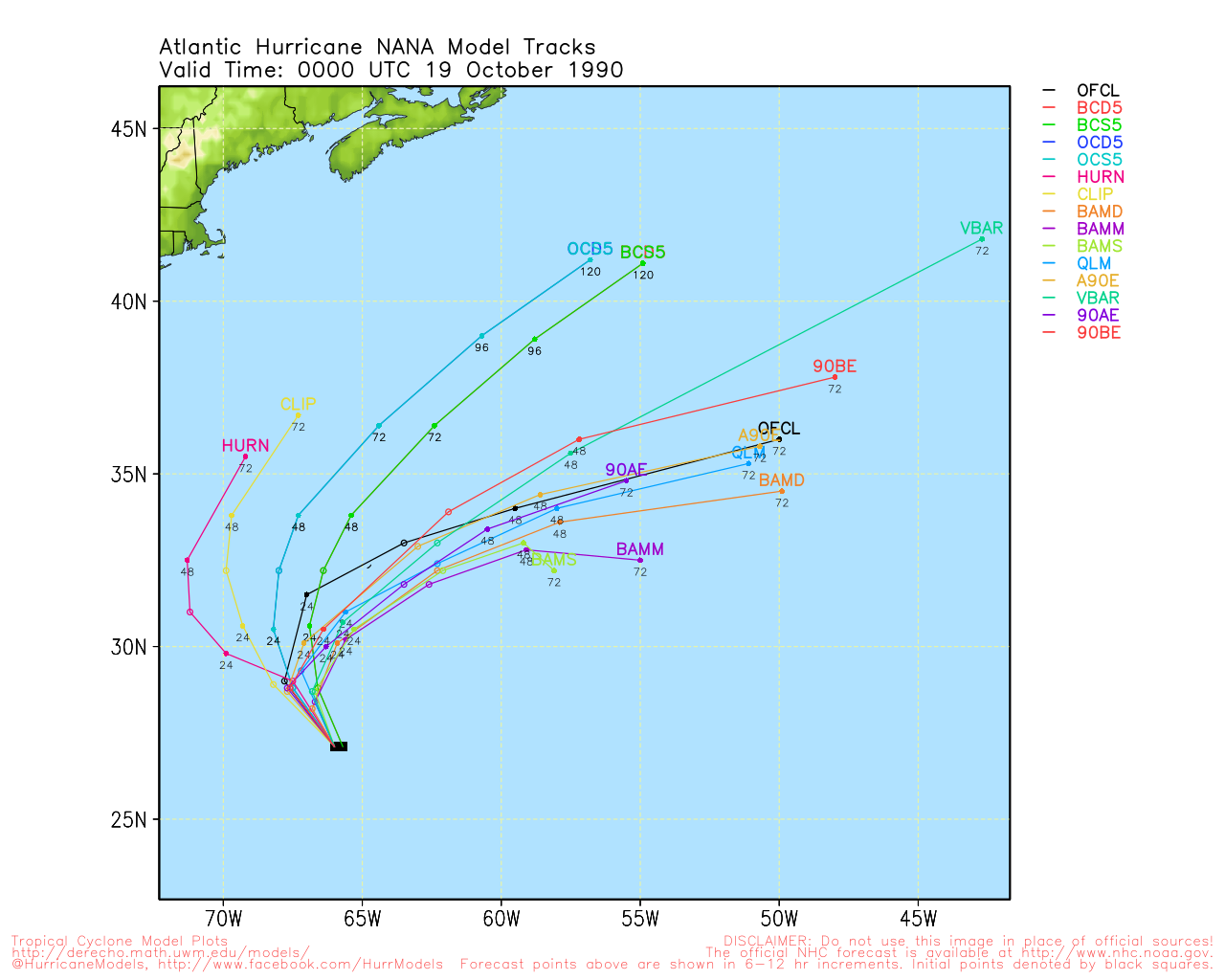 Hurricane Forecast Model Output :: [al161990 Historical Charts]
